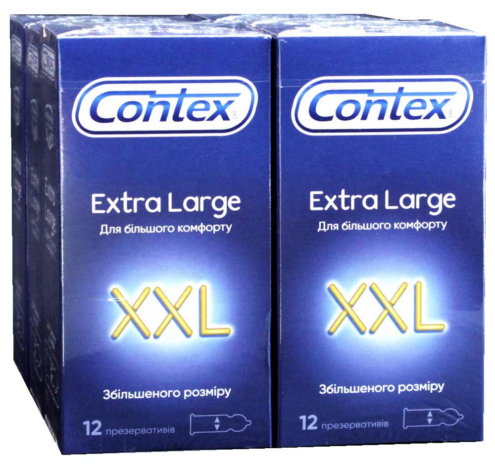 Блок презервативов Contex 6 пачек 12шт Extra Large